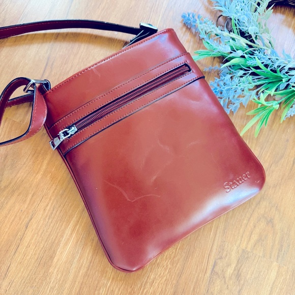 Stauer | Bags | Stauer Brooklyn Brown Leather Crossbody Bag | Poshmark